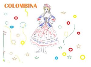 Colombina disegno da colorare di carnevale - Notizie In Vetrina