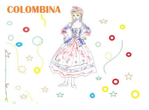 Colombina disegno da colorare di carnevale - Notizie In Vetrina