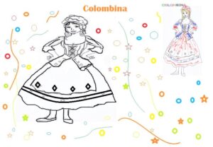 Colombina disegno da colorare di carnevale - Notizie In Vetrina