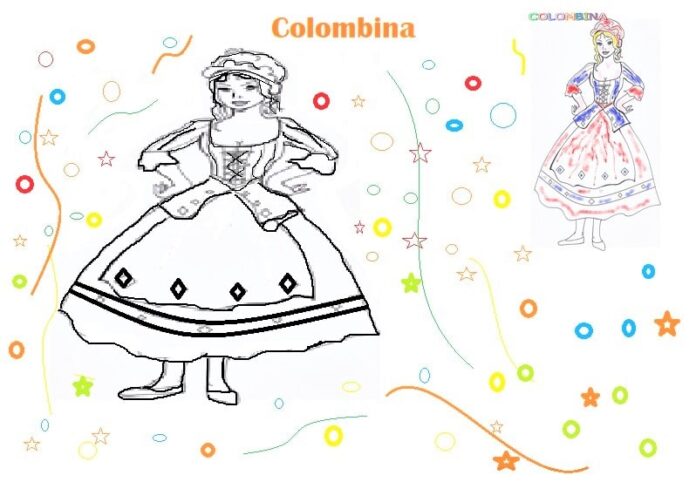 Colombina disegno da colorare di carnevale - Notizie In Vetrina